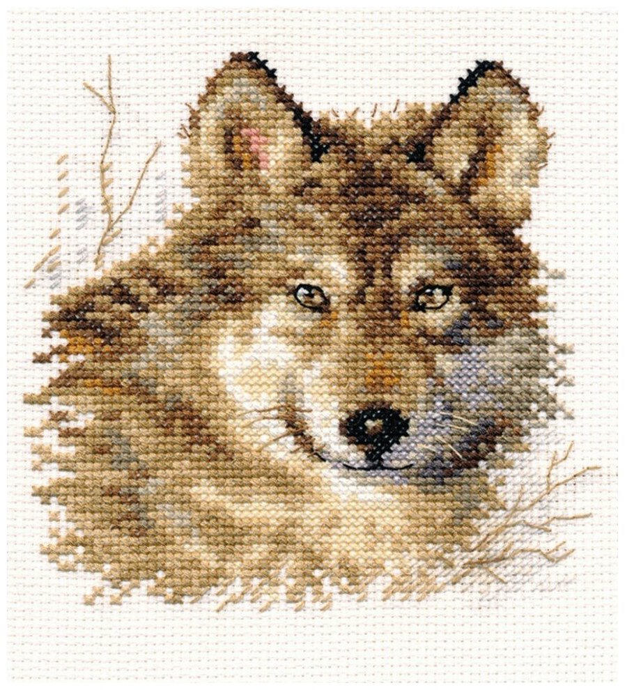 Набор для вышивания Алиса #1-27 Волк, Счетный крест, 12 x 12 см