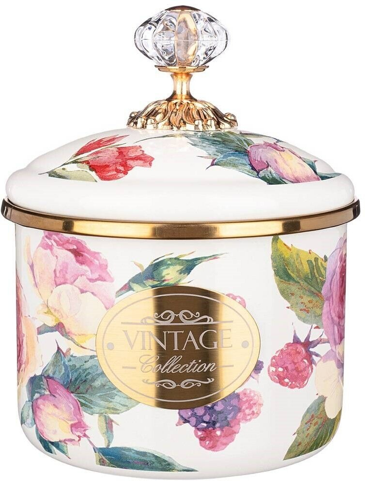 Банка для сыпучих продуктов agness, серия винтаж, 12 х 9 см / 1,0л