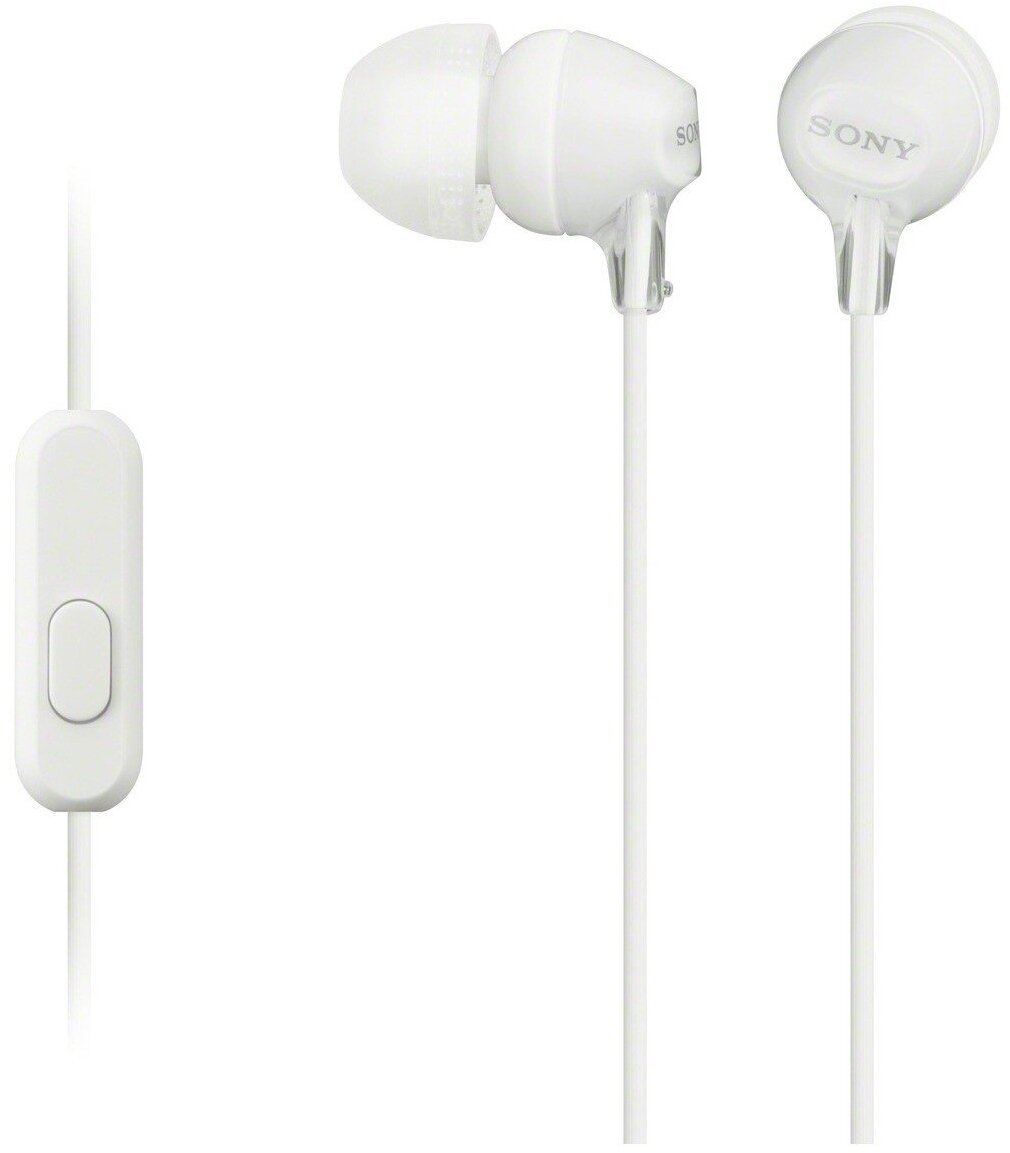 Наушники Sony MDR-EX15AP White, вставные, с гарнитурой, белый