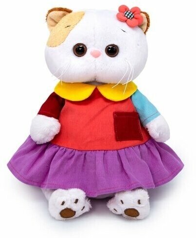 Мягкая игрушка кошечка Ли-ли в ярком платье 24 см
