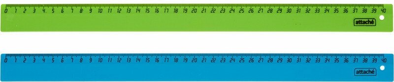 Линейка Attache 40 см пластиковая 2 штуки в упаковке, 744213