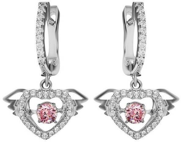Серьги, серебро, 925 проба, фианит