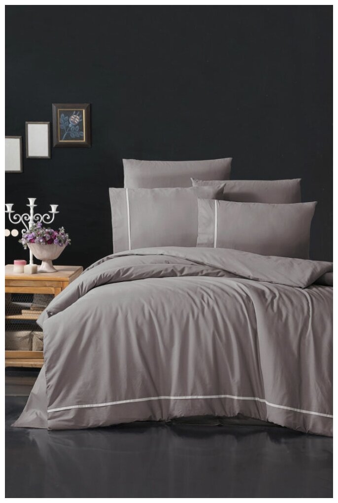 Комплект постельного белья из ранфорса Alisa Lilac Karven (серо-лиловый), 1,5 спальный (наволочки 50x70)