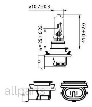PHILIPS 12361C1 Лампа H9 12V 65W , карт.1 шт.