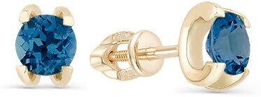 Серьги золото, 585 проба, Лондон топаз
