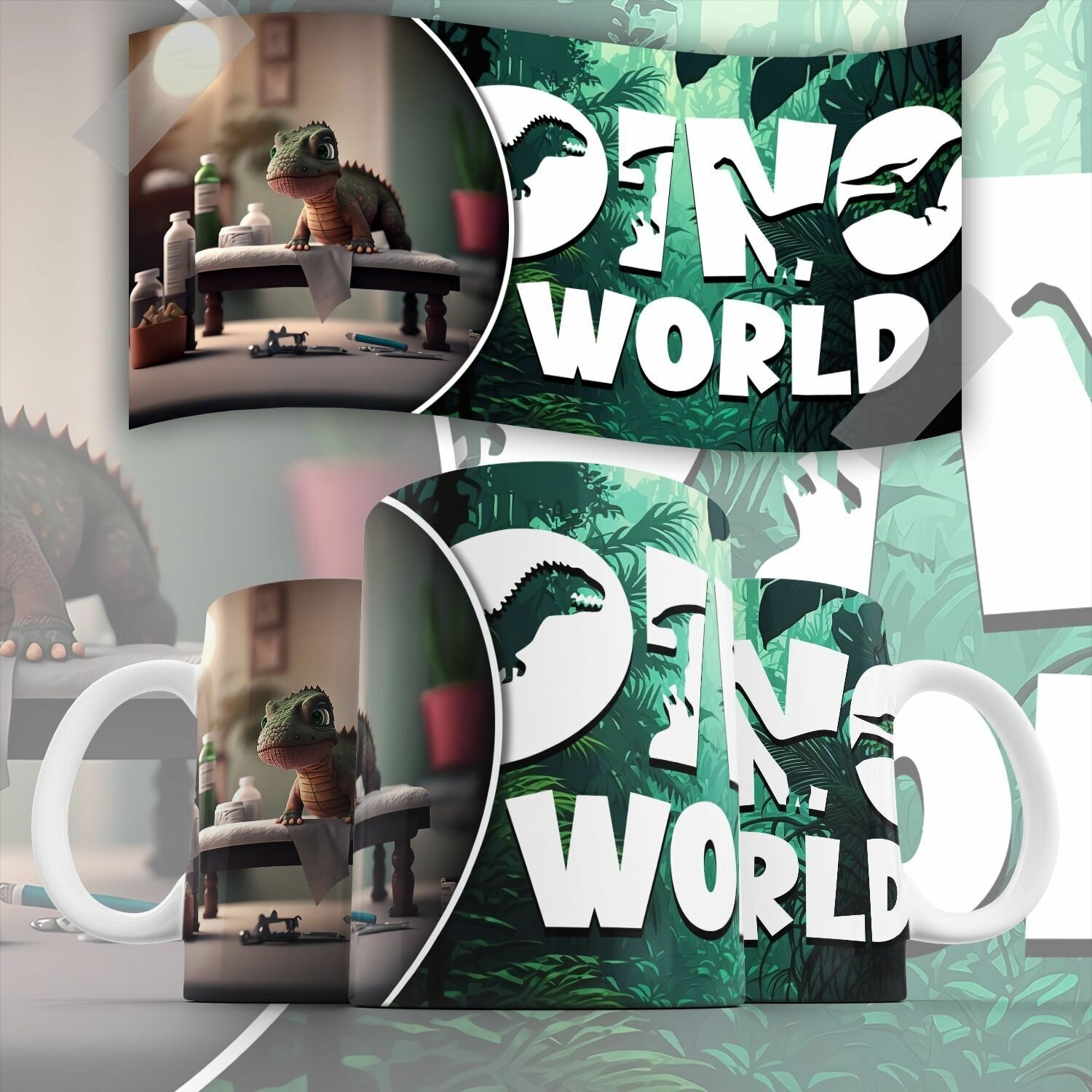 Кружка "Dino World / Мир динозавров" Forte Print 330мл