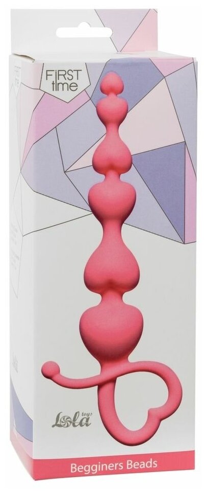 Розовая анальная цепочка Begginers Beads - 18 см, розовый