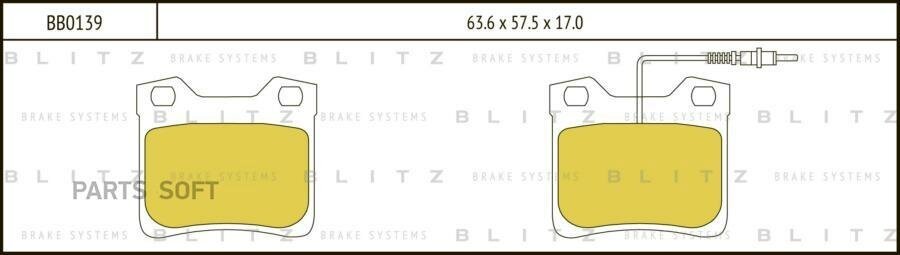 BLITZ BB0139 Колодки тормозные дисковые задние PEUGEOT 406/605 90->