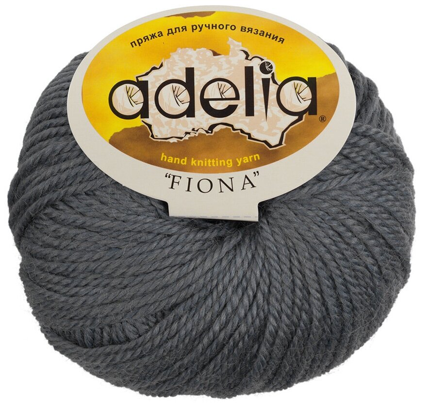Пряжа ADELIA "FIONA" 50% шерсть, 50% акрил 50 г 90 м №510 серый