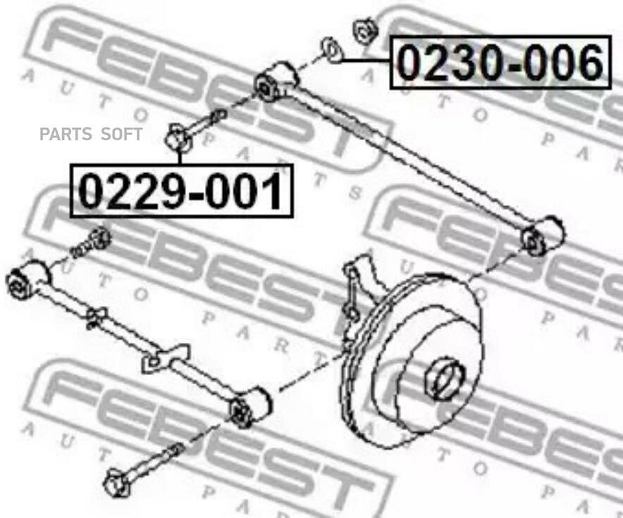 0229001 FEBEST Болт с эксцентриком NISSAN QASHQAI J10E 2006-2013