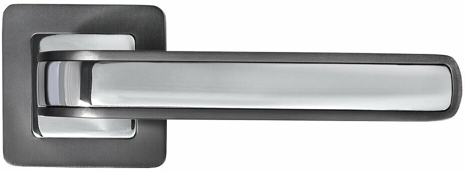EON, ручка дверная межкомнатная на квадратной накладке MH-46-S55 GR/CP цвет - графит/хром