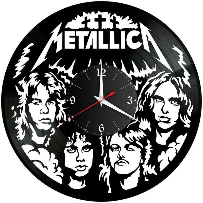 Часы из винила Redlaser "Metallica, Металлика, 4 участника Металлики" VW-10120