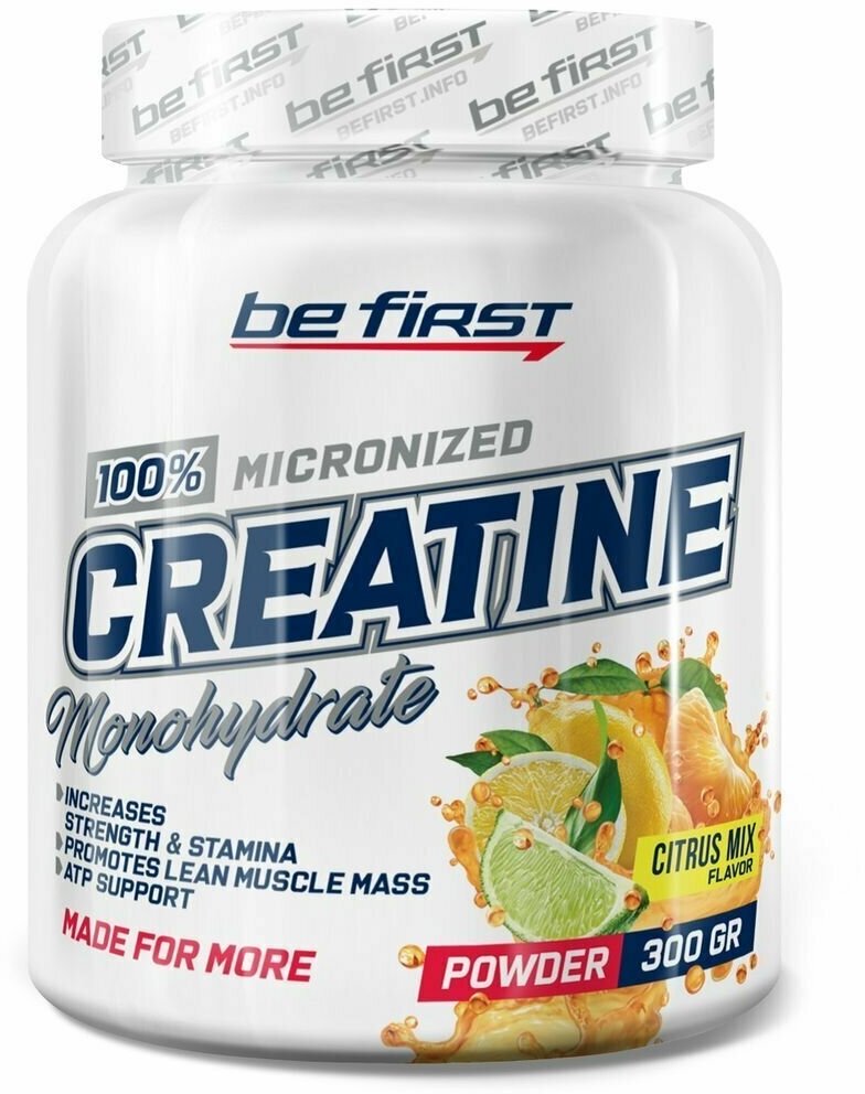 Креатин Be First Creatine powder 300 грамм Цитрусовый микс