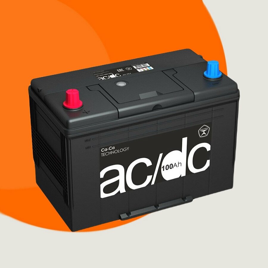 Аккумулятор автомобильный AC/DC Asia 115D31R, 100 Ач, пуск. ток 800 А, прямая полярность, 303х175х220