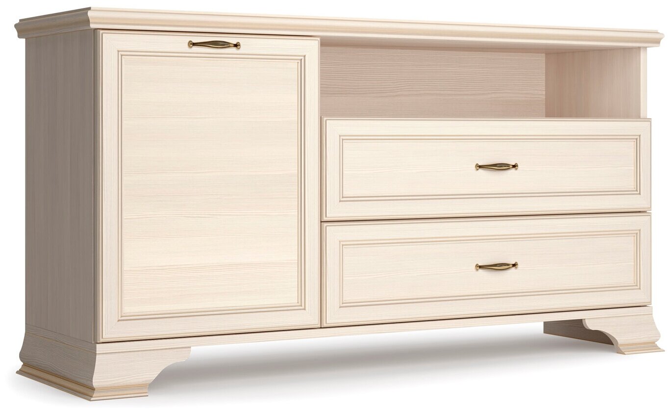 Тумба под телевизор Кураж "Сиена", ЛДСП, 3 ящика, 130,4x38,9х64,6 см