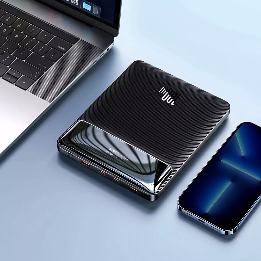 Внешний аккумулятор для ноутбука Baseus BLADE Power Digital Display, 20000mAh, 100W, Черный