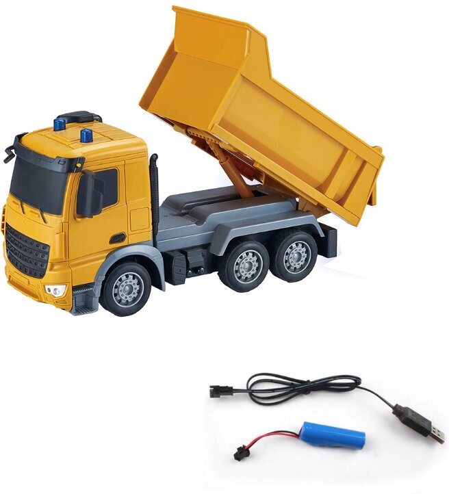 Радиоуправляемая спецтехника CS Toys Радиоуправляемый грузовик - самосвал (свет, звук, масштаб 1:24) - YT55-6