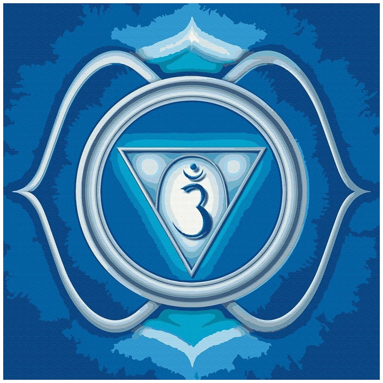 Картина по номерам на холсте без подрамника 30х30 см. Антистресс, мандалы, чакры. "Аджна, третий глаз", арт. 3010/