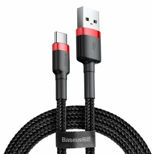 Кабель Baseus CATKLF-C91 Cafule Cable USB to Type-C 2A 2m Red+Black