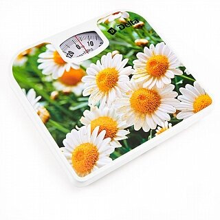 Весы напольные DELTA D-9408 белый 'Ромашки'