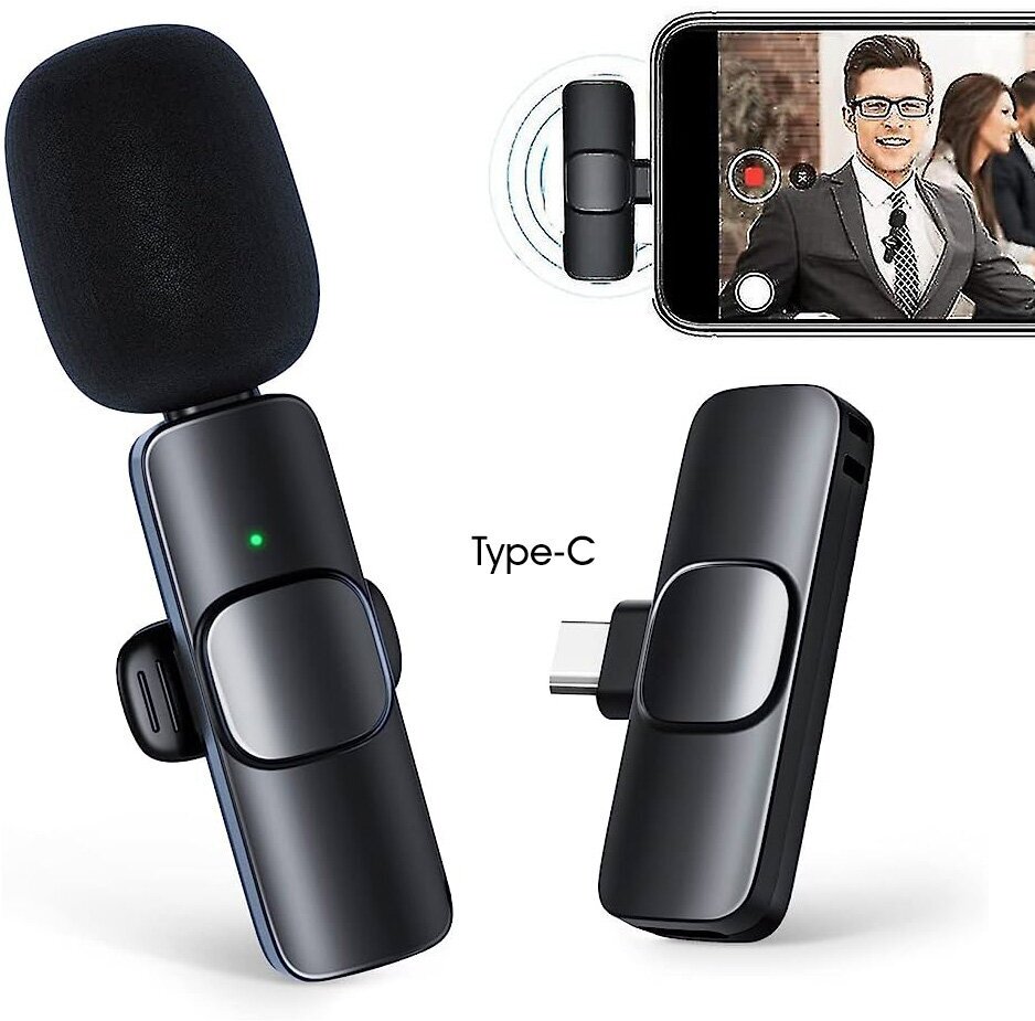 Беспроводной всенаправленный микрофон на клипсе с адаптером Type-C, петличный микрофон, Орбита OT-SML02