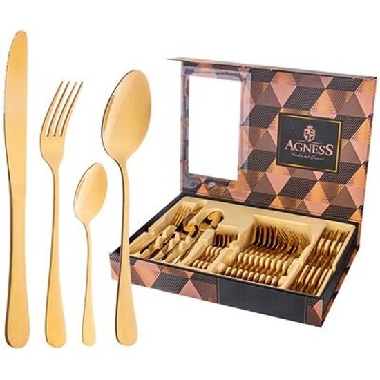 Набор столовых приборов Agness на 6 персон 24 пр. 942-049