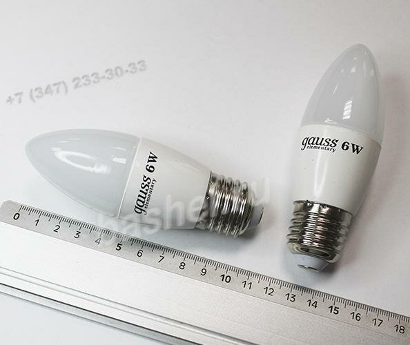 Gauss Elementary Свеча E27 6W(420lm) 3000K 2K 100x37 матовая, пластик/алюм. 33216, Лампа светодиодная