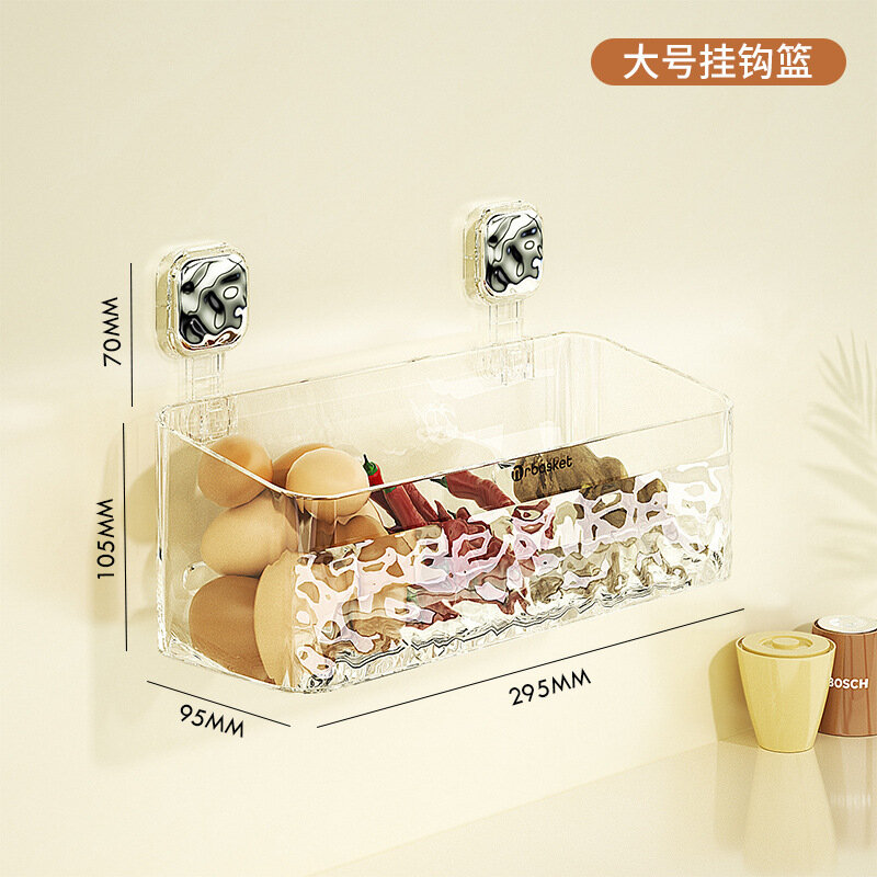 Кухонный ящик, для хранения лука, чеснока и имбиря, подвесной, прозрачный, серебристый