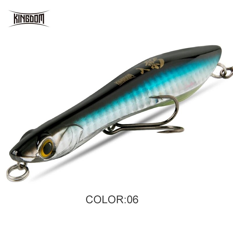 Kingdom Pencil Popper Snake Head 110mm, Цвет 06, Плавающий