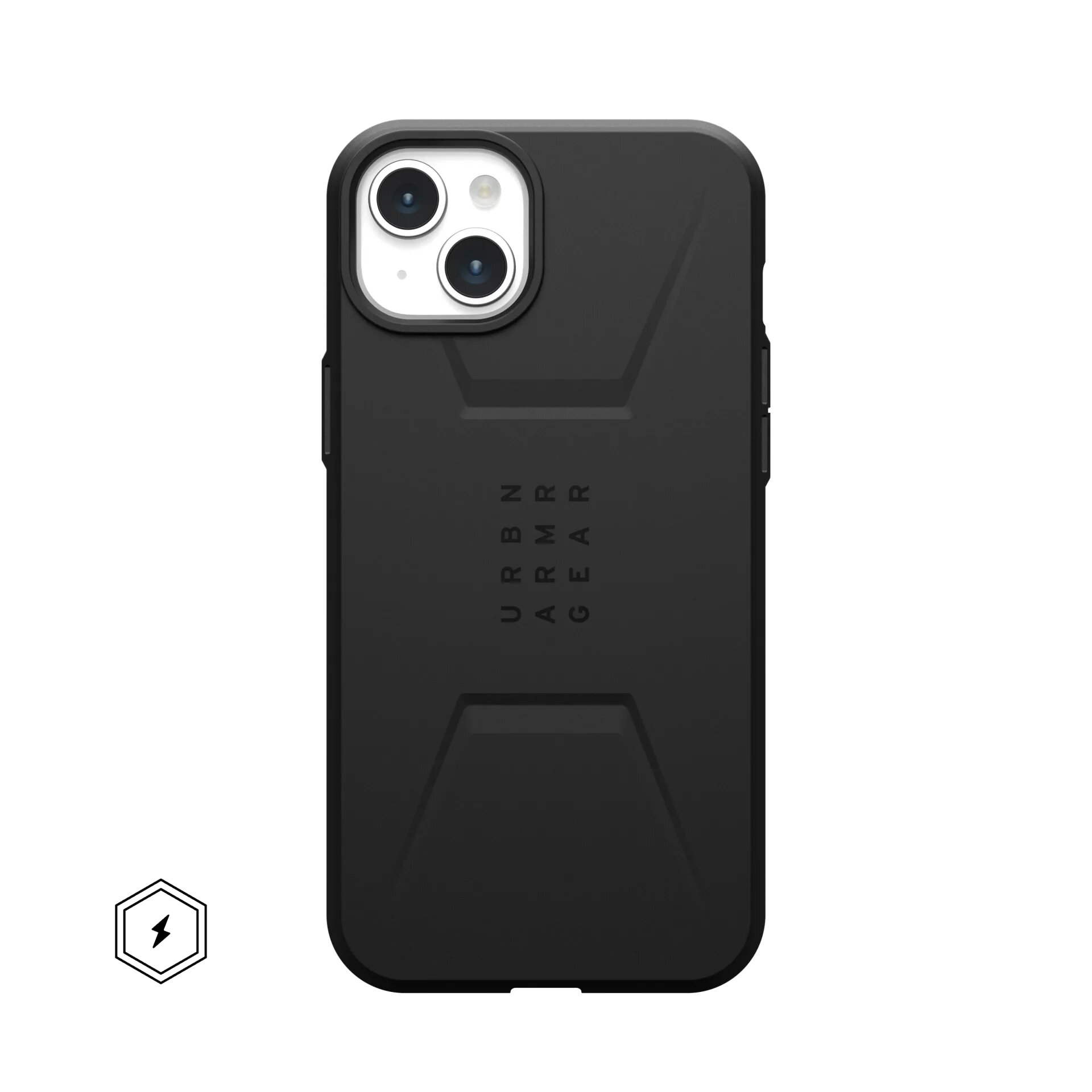 Чехол с поддержкой MAGSAFE Uag Civilian для iPhone 15 Plus 6.7", цвет черный (Black)