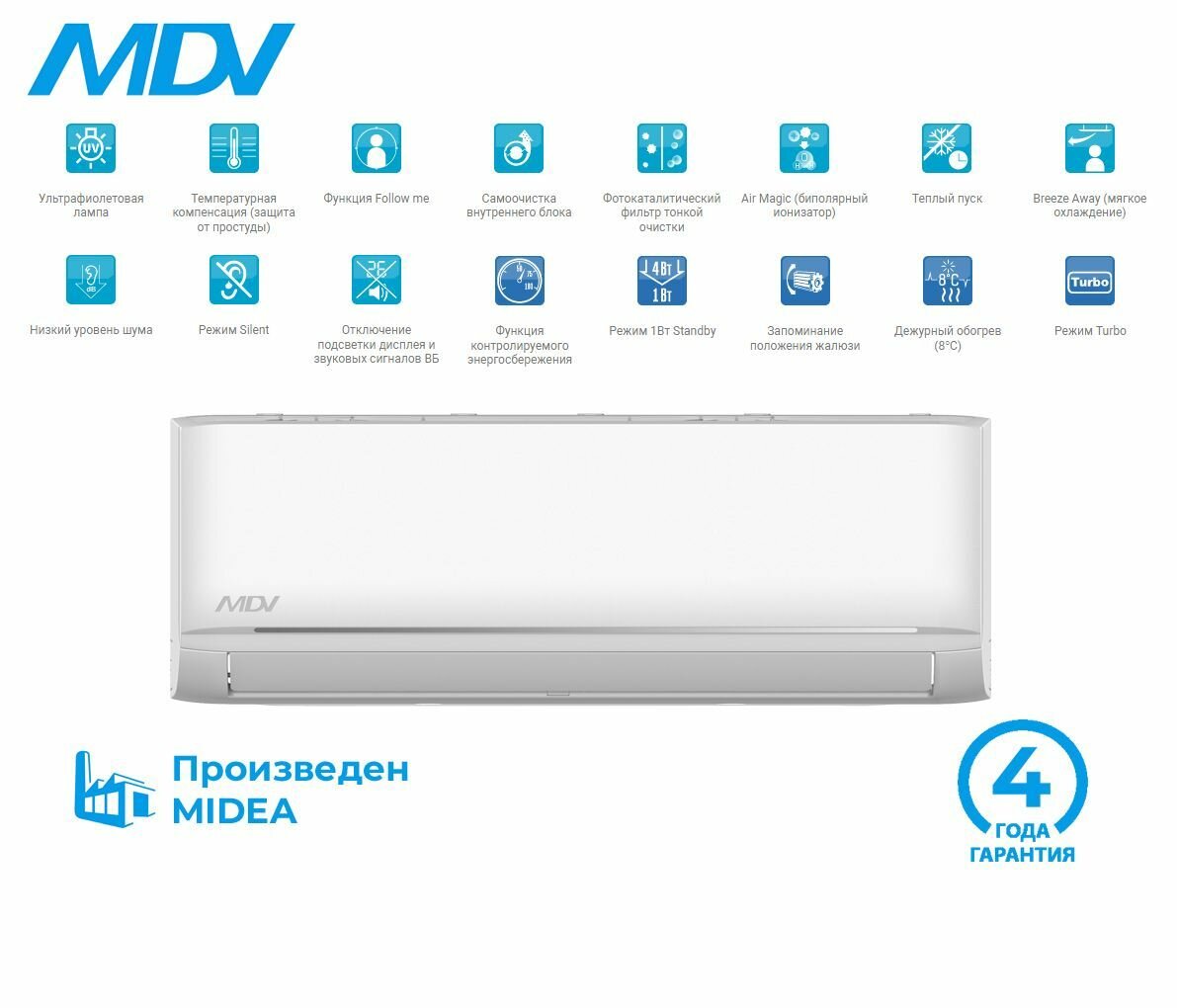 Сплит-система инверторного типа MDV Infini UVpro Inverter MDSAL-24HRFN8/MDOAG-24HFN8
