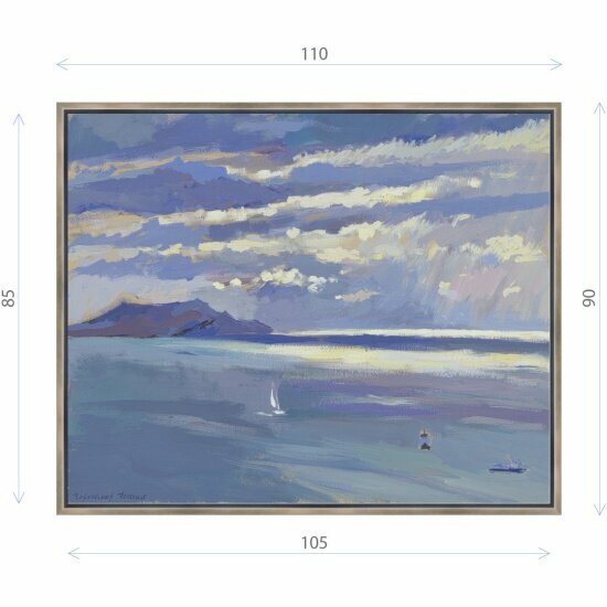 Картина Декор Депо Ксении Черномор Мыс Меганом. Крым Матовый холст в раме 90х110 см