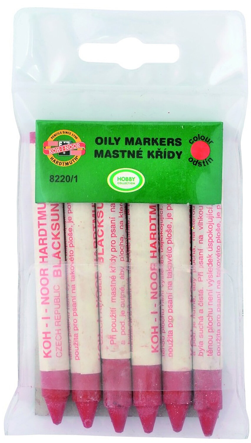 Мелки промышленные восковые 8220/1, красные, 6 штук