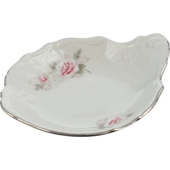 Розетка с ручкой Bernadotte "Бледные розы отводка платина"