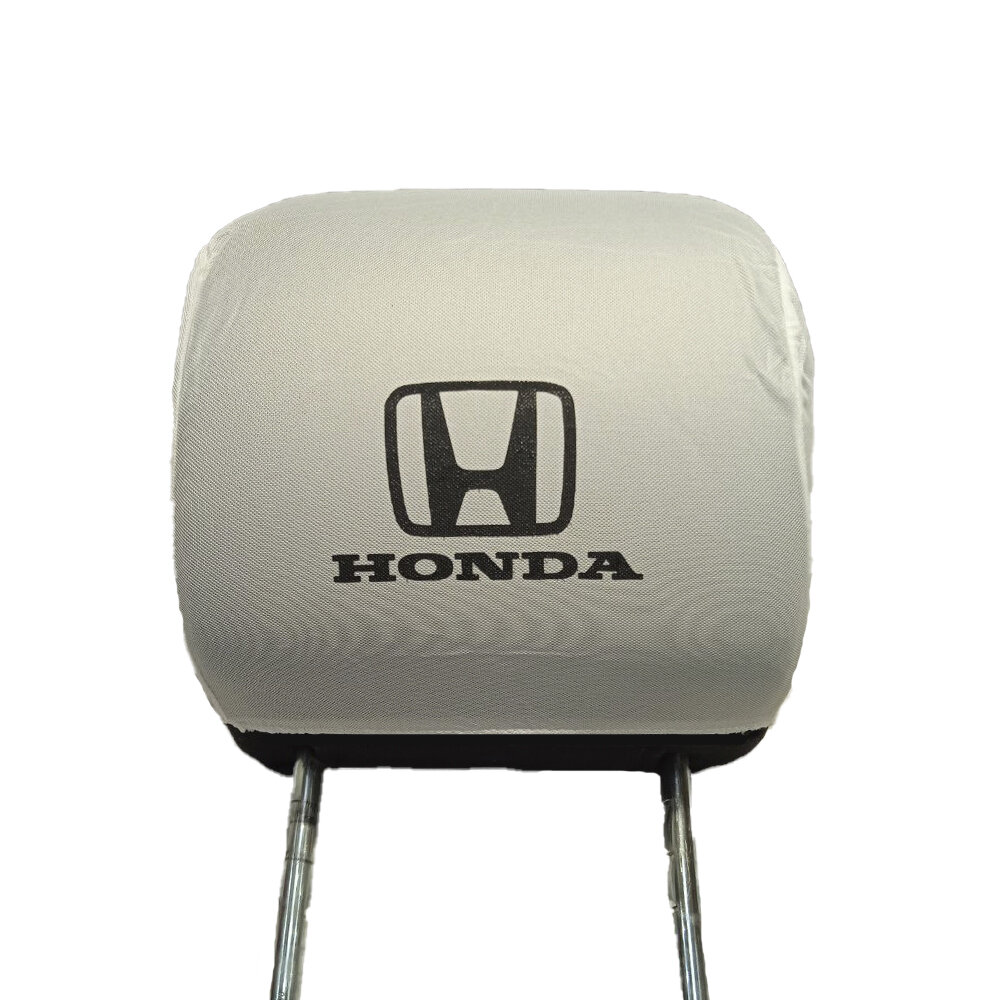 Чехлы на подголовник с логотипом Honda / Хонда (2 шт.) , Белые