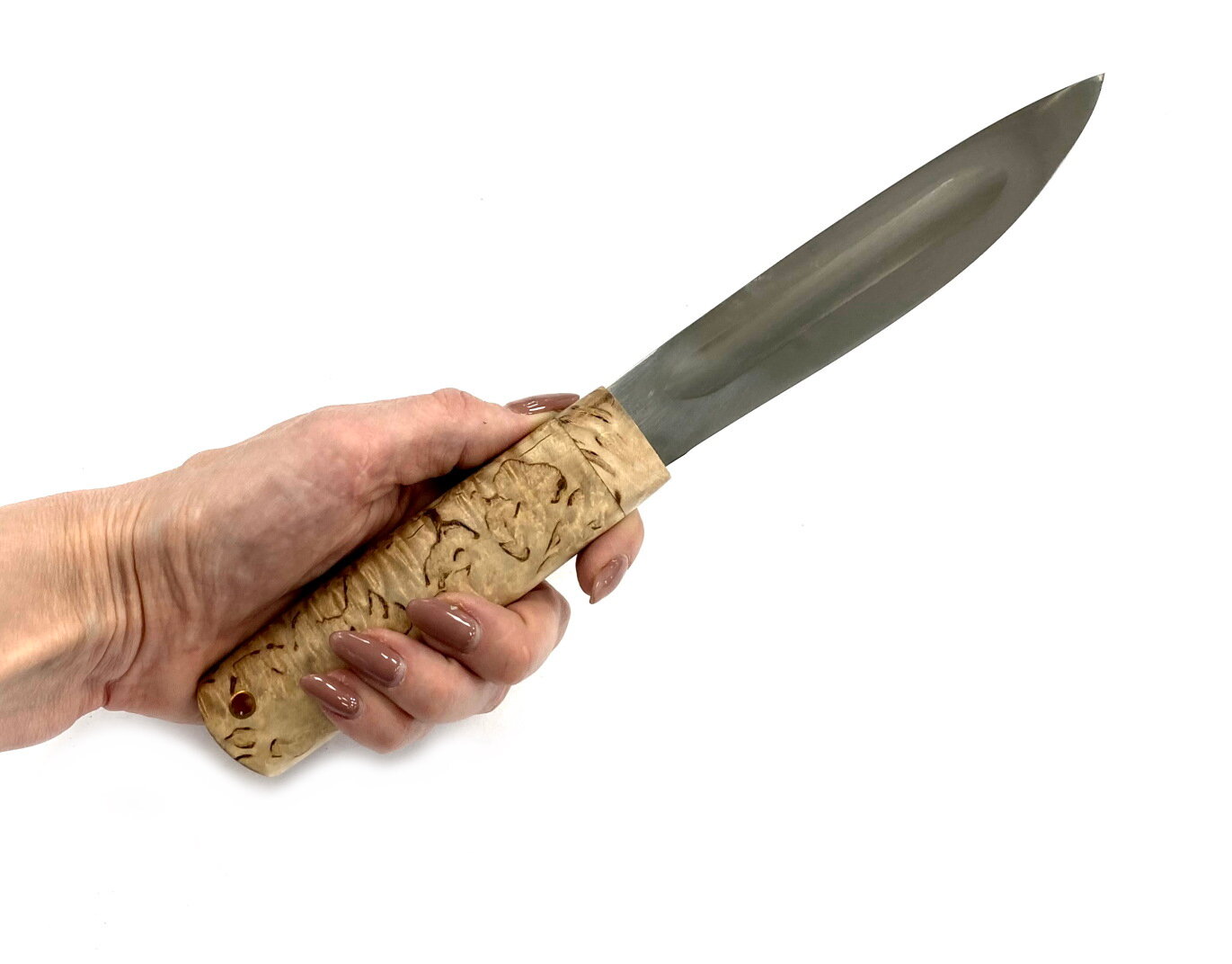 Нож Северный "Куница", средний, кованая сталь 95х18, карельская береза