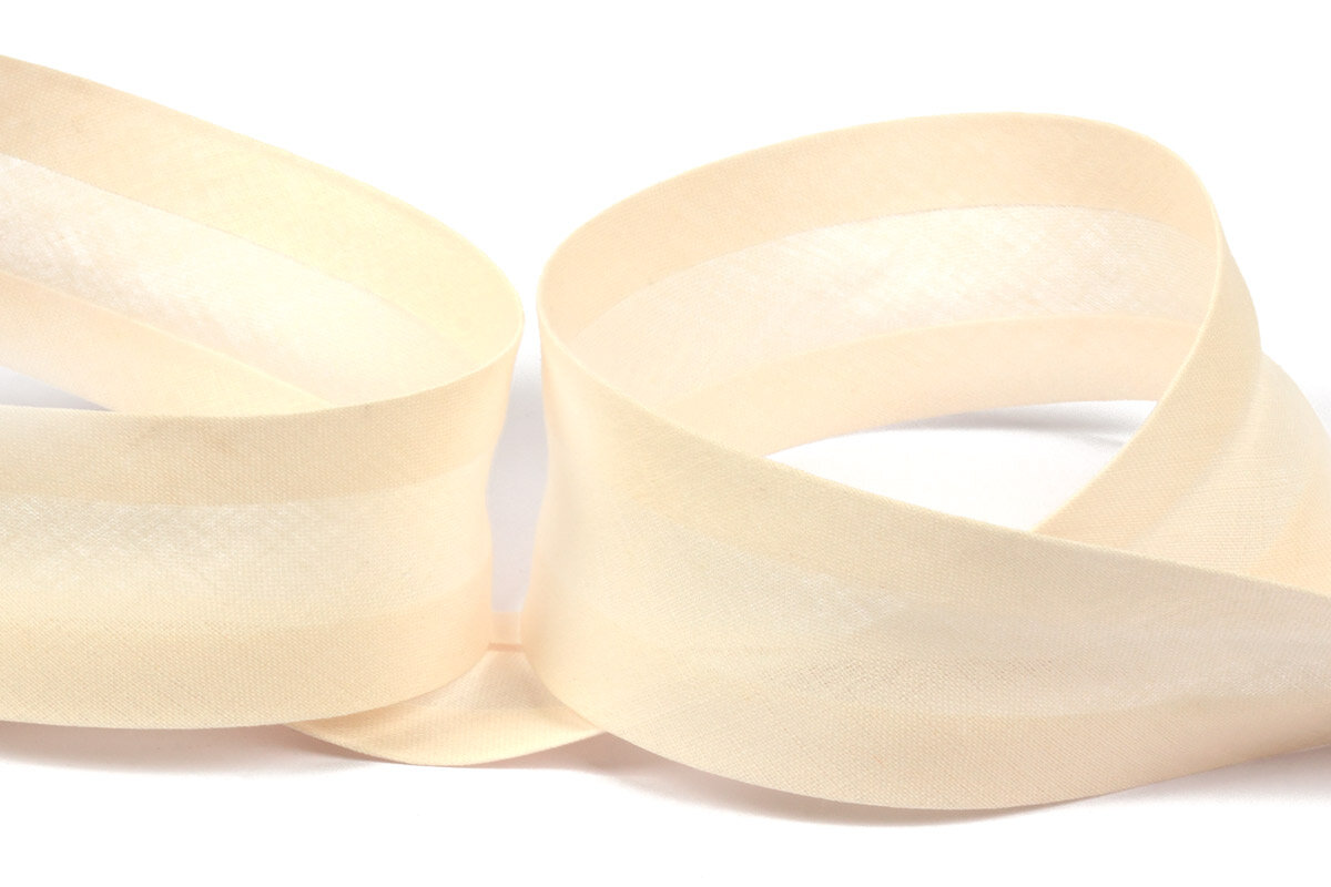 Косая бейка Х/Б "Gamma" GK-40C 40 мм 25 м 1 м №183 молочный