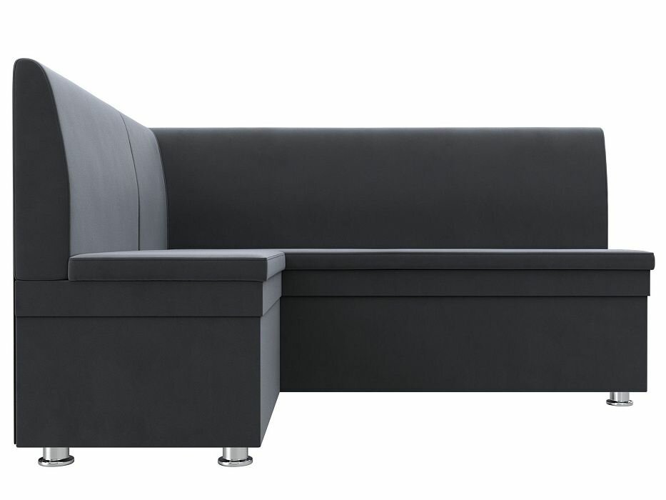 Диван кухонный угловой Уют левый угол, велюр, механизм нераскладной, серый, 150x125x88см. Хит Диванов