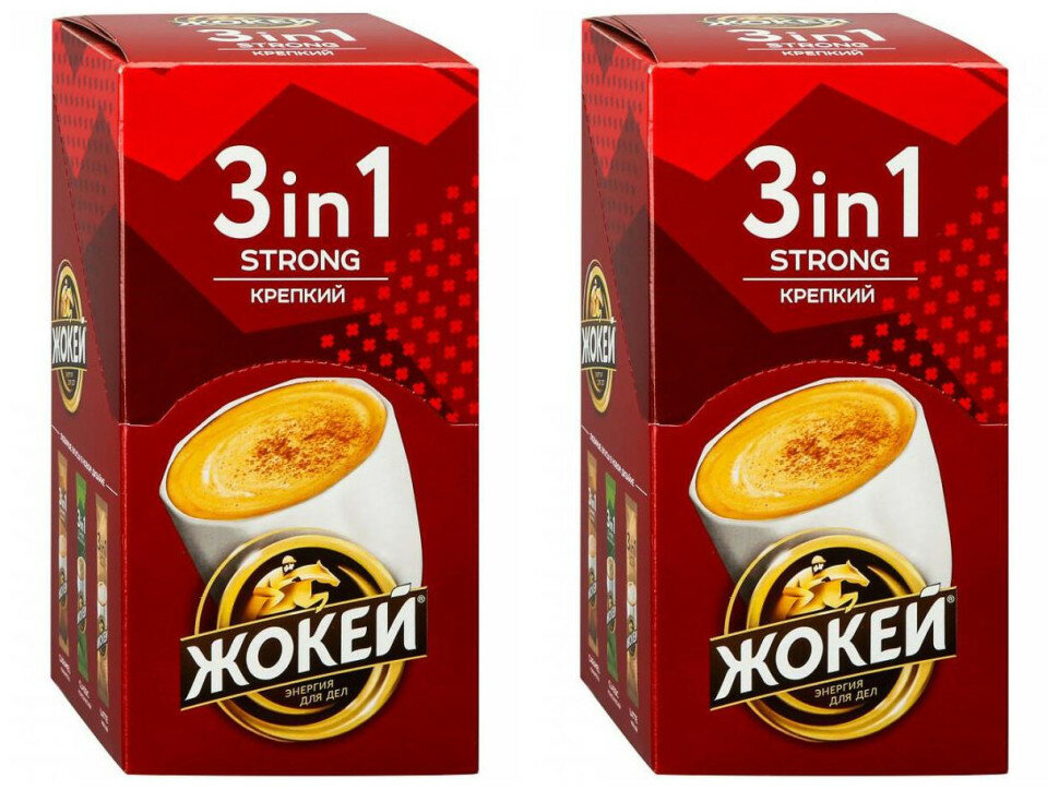 Кофейный напиток растворимый Жокей Крепкий 3 в 1 порционный, 10*12 г (комплект 2 шт.) 6012952