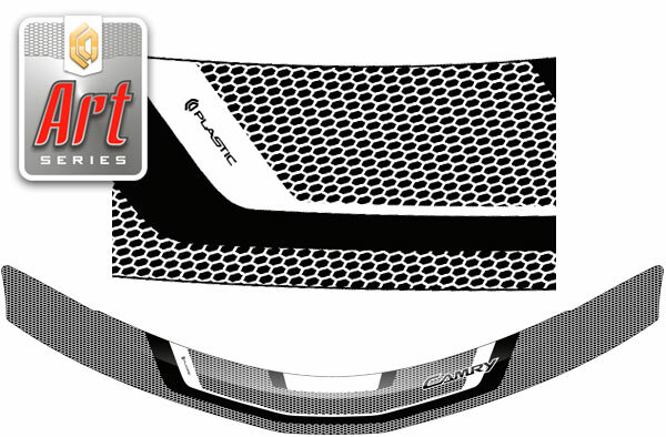 Дефлектор капота Toyota Camry Американская версия 2011-2014 Серия "Art" белая САпластик
