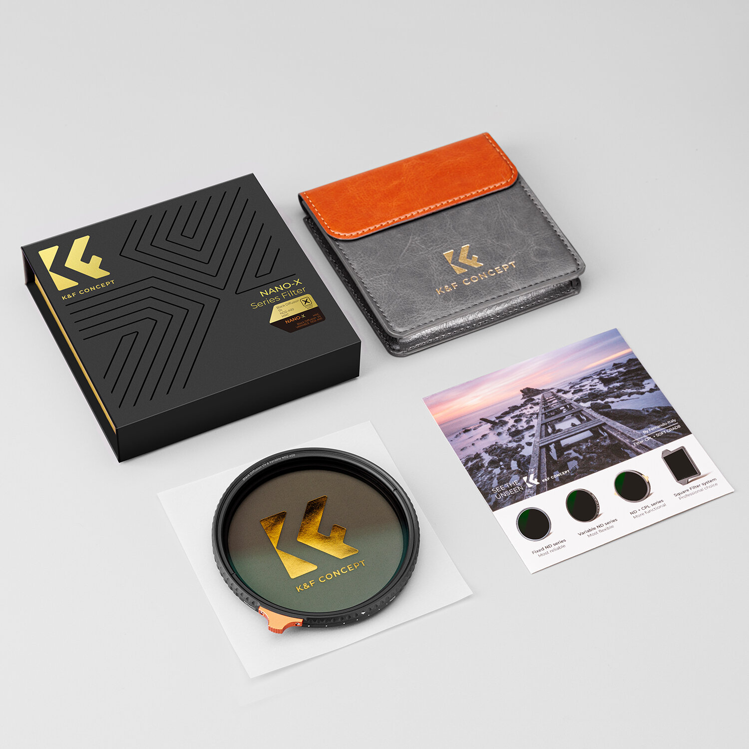 Светофильтр K&F Concept Nano-X Black Mist 1/4 + ND2-ND400 82mm