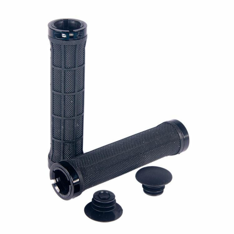 Грипсы 4BIKE 135мм с открытым торцом с двумя алюминиевыми локрингами с гелевыми вставками