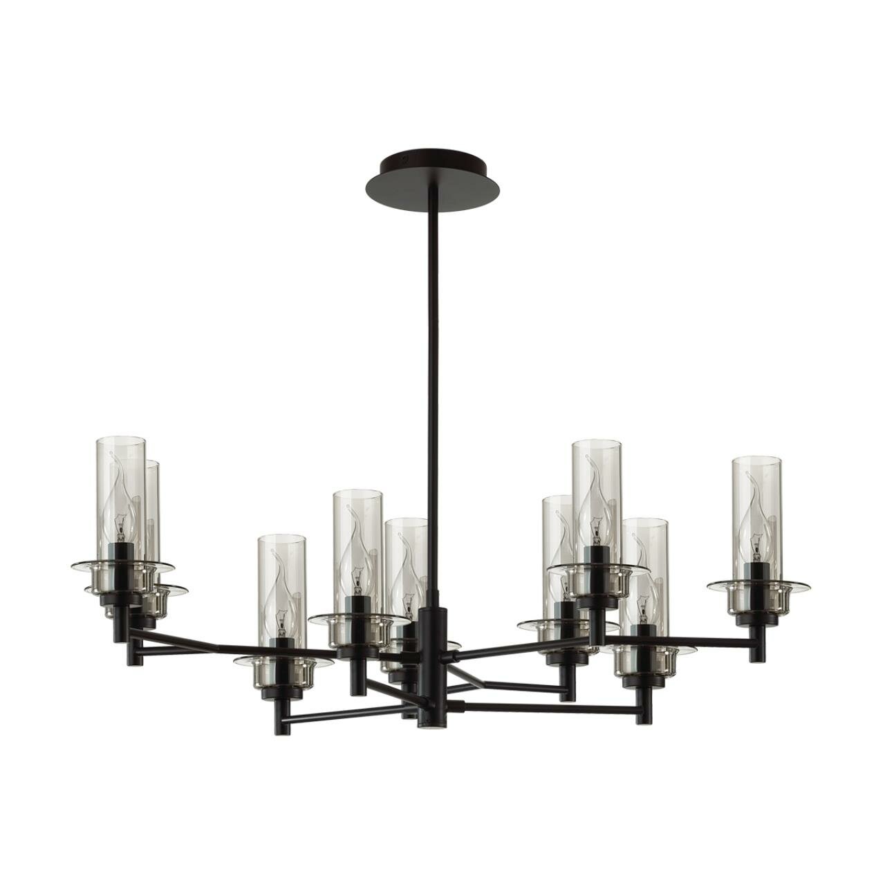 LUMION 6555/9C CLASSI LN26 100 черный/дымчатый/металл/стекло Люстра потолочная E14 9*40W 220V MADONNA
