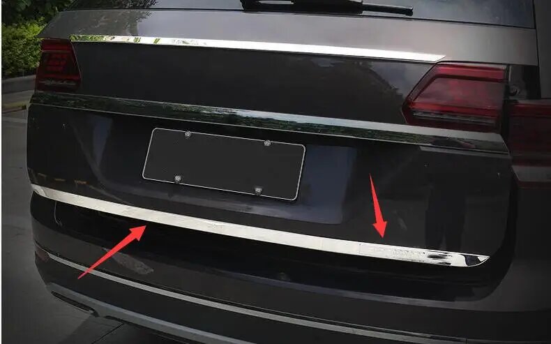 Накладка на заднюю дверь бампера из нержавеющей стали для стайлинга автомобилей 2017 2018 для Volkswagen VW Atlas, аксессуары
