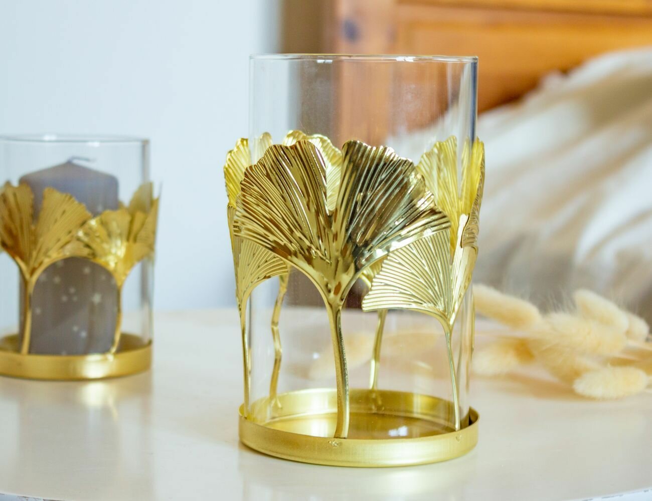 Подсвечник гинкго-очарование, стекло, металл, 15 см, Koopman International AAE322910