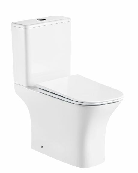 Унитаз компакт безободковый Cerutti SPA СЕ7192 Vettore, с крышкой микролифт, белый грянцевый