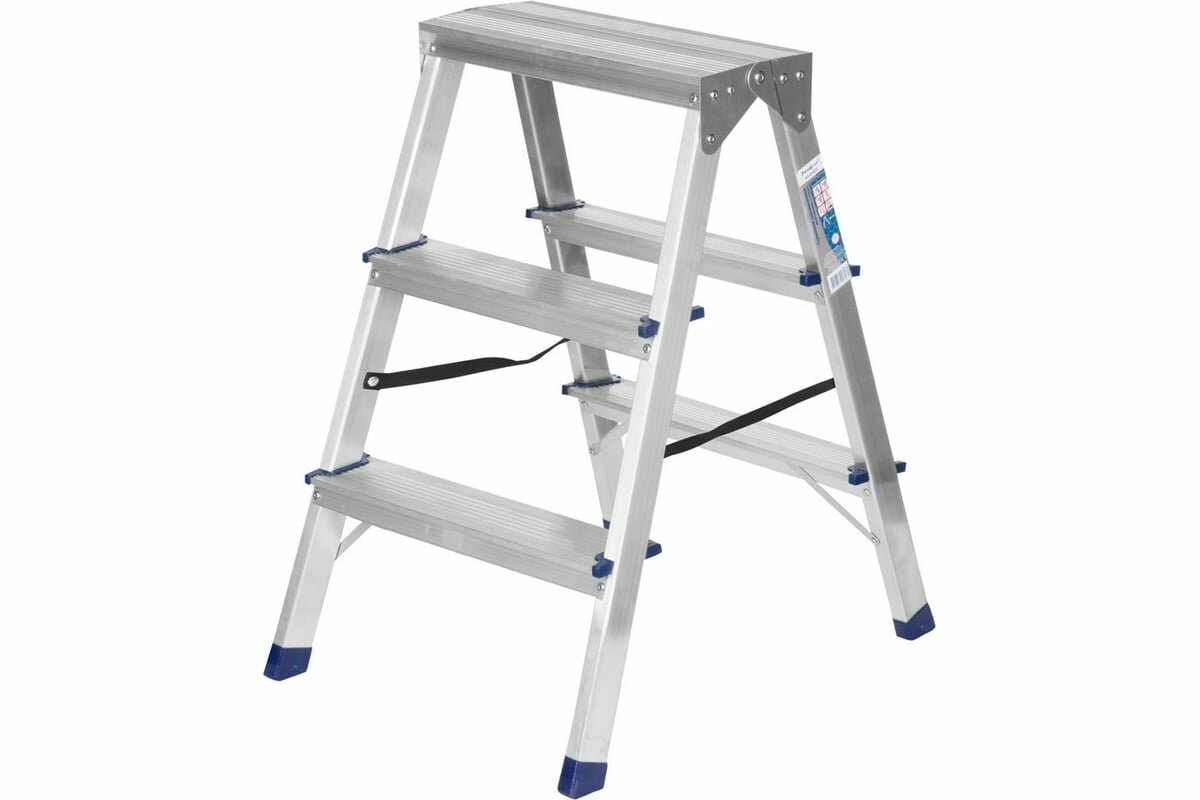 РемоКолор 63-0-023 Стремянка алюминиевая двухсторонняя 3 ступени