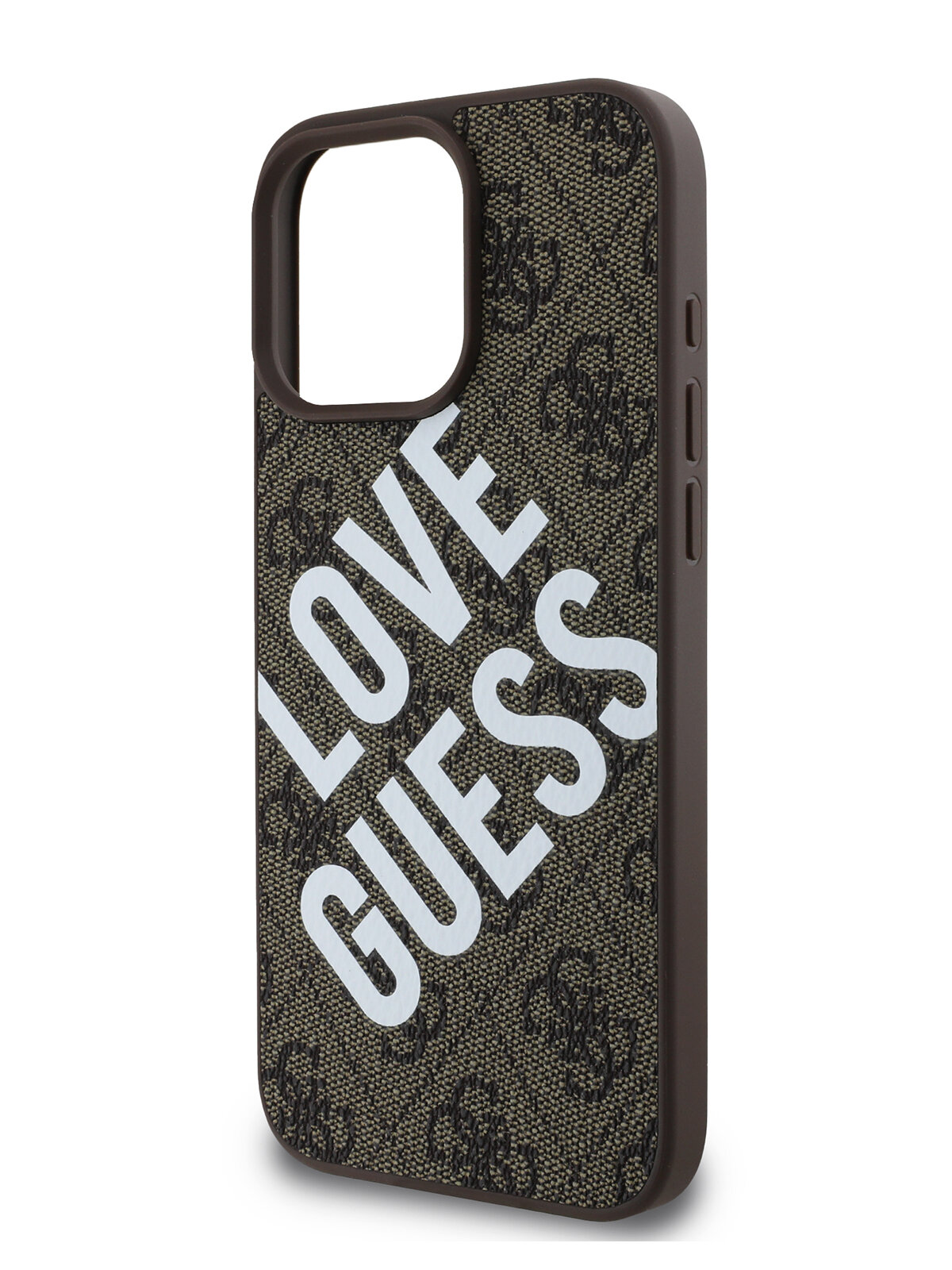 Guess для iPhone 16 Pro чехол PU Love Guess logo Hard Brown (MagSafe)