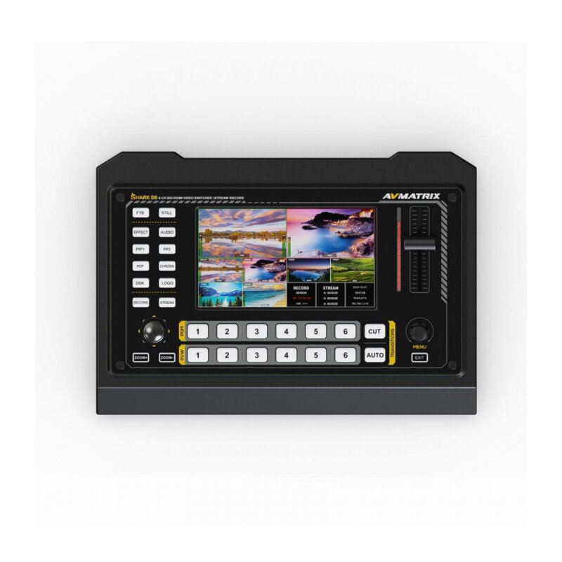 Видеомикшер-стример AVMATRIX Shark S6 компактный 6CH HDMI/SDI