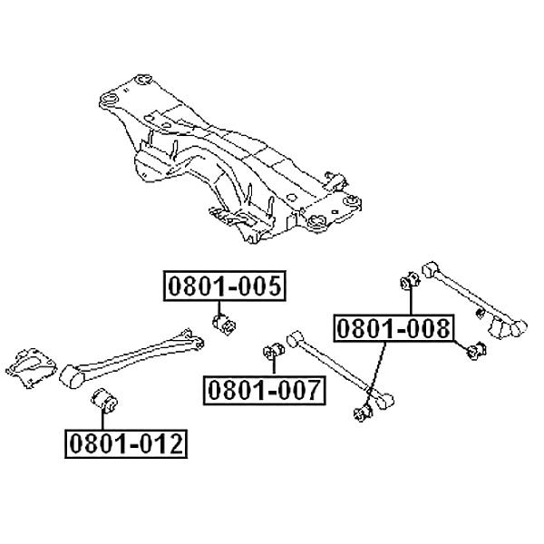 ASVA 0801012 (20254SA000) сайлентблок рычага подвески задн. Subaru (Субару) Impreza (Импреза) g11 2000-2007